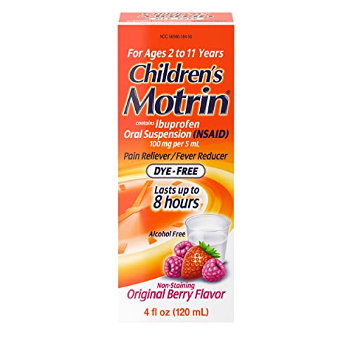 Motrin Children's Oral Suspension Medicine for Kids, 100mg Ibuprofen, Berry Flavored, 4 fl. oz