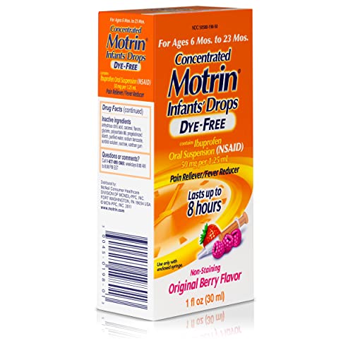 Motrin Infants Concentrated Liquid Medicine Drops with Ibuprofen, Berry, 1 fl. oz