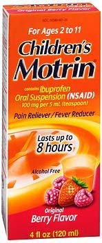 Motrin Children's Ibuprofen Oral Suspension Original Berry Flavor - 4 oz, Pack of 5