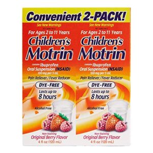 motrin children’s ibuprofen oral suspension original berry flavor – 4 oz, pack of 2