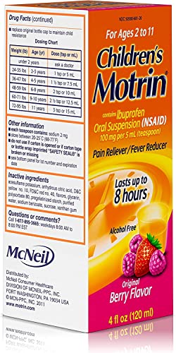 Motrin Child Berry Liq Size 4 Fluid Ounce, Pack of 6