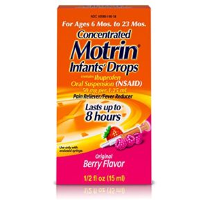 Motrin Infants Concentrated Drops, Fever Reducer, Ibuprofen, Berry Flavored.5 Oz (Pack of 2)