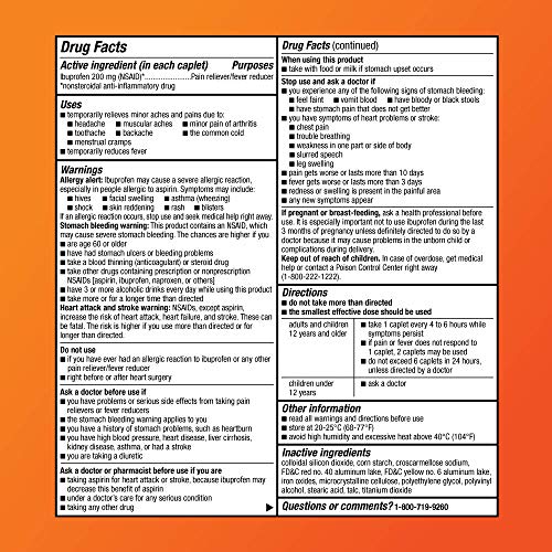 Amazon Basic Care Ibuprofen Tablets, 200 mg, Pain Reliever/Fever Reducer, 500 Count