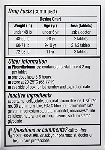 Advil Junior Strength Pain Reliever - 24 Chewable Tablets