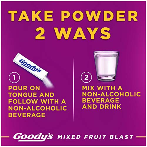 Goody's Extra Strength Headache Powder, Mixed Fruit Blast Flavor Dissolve Packs, 24 Individual Packets, 2 Pack