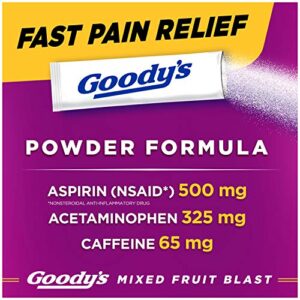 Goody's Extra Strength Headache Powder, Mixed Fruit Blast Flavor Dissolve Packs, 24 Individual Packets, 2 Pack