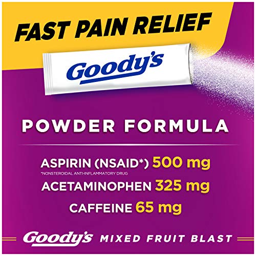 Goody's Extra Strength Headache Powder, Mixed Fruit Blast Flavor Dissolve Packs, 24 Individual Packets, 2 Pack