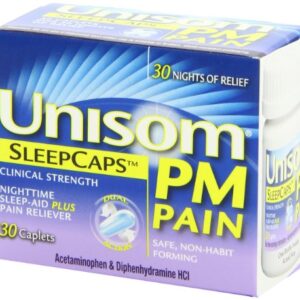 Unisom PM Pain Nighttime Sleep-aid + Pain Reliever, Acetaminophen & Diphenhydramine HCI, 30 Caplets, 50mg