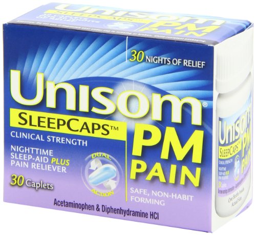 Unisom PM Pain Nighttime Sleep-aid + Pain Reliever, Acetaminophen & Diphenhydramine HCI, 30 Caplets, 50mg