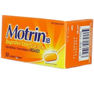 Motrin IB Ibuprofen Tablets, 200 Mg, 50 Count (Pack of 3)