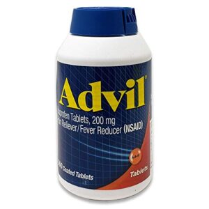 advil pain reliever fever reducer 200 milligram ibuprofen coated tablets new larger size, 360 count