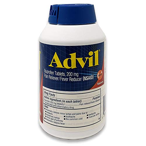 Advil Pain Reliever Fever Reducer 200 Milligram Ibuprofen Coated Tablets New Larger Size, 360 Count