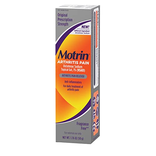 Motrin Arthritis Pain Relief Diclofenac Sodium Topical Gel 1%, Anti-Inflammatory Cream for Arthritis Pain in Hands, Wrists, Elbows, Knees, Feet & Ankles, NSAID Pain Relief Gel, 1.76 Oz