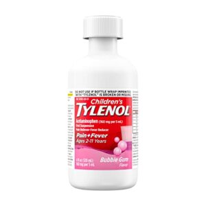 Tylenol Children's Oral Suspension Medicine with Acetaminophen, Bubble Gum, 4 Fl Oz, Pack of 2