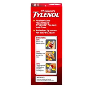 Tylenol Children's Oral Suspension Medicine with Acetaminophen, Bubble Gum, 4 Fl Oz, Pack of 2