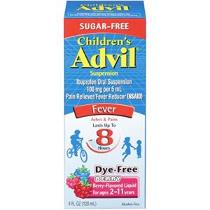 advil children’s suspension sugar free, dye free, berry 4 oz (pack of 2)