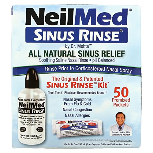 NeilMed Sinus Rinse - A Complete Sinus Nasal Rinse Kit, 50 count (Pack of 1)