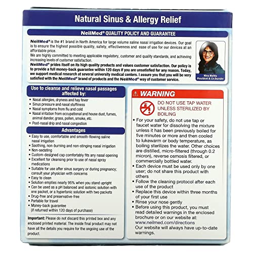 NeilMed Sinus Rinse - A Complete Sinus Nasal Rinse Kit, 50 count (Pack of 1)