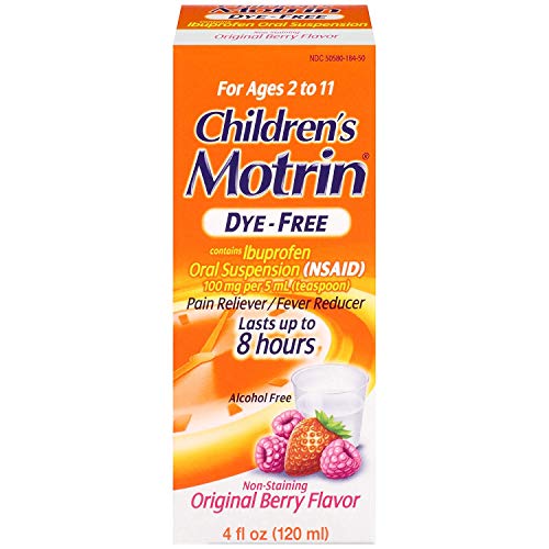 Motrin Children's DyeFree Pain Reliever and Fever Reducer, 4 Fluid Ounce (5 Pack)