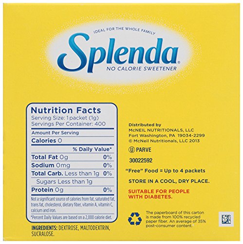 Splenda No Calorie Sweetener, 400 Count Packets