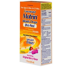 Motrin Pain Reliever/Fever Reducer Infants' Drops Concentrated Dye-Free Berry Flavor (Pack of 2) by Motrin