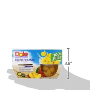 Dole Fruit Bowls Diced Peaches in 100% Juice, Gluten Free Healthy Snack, 4 Ounce 4 Cups (Pack of 4)