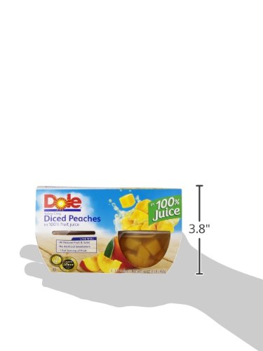 Dole Fruit Bowls Diced Peaches in 100% Juice, Gluten Free Healthy Snack, 4 Ounce 4 Cups (Pack of 4)