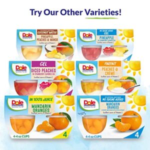 Dole Fruit Bowls Diced Peaches in 100% Juice, Gluten Free Healthy Snack, 4 Ounce 4 Cups (Pack of 4)