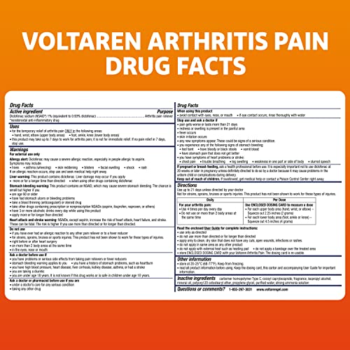 Voltaren Arthritis Pain Gel for Powerful Topical Arthritis Pain Relief, No Prescription Needed - 3.5 oz/100 g Tubes (Pack of 2)