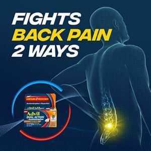 Advil Dual Action Back Pain Caplets Delivers 250mg Ibuprofen and 500mg Acetaminophen Per Dose for 8 Hours of Back Pain Relief - 144 Count