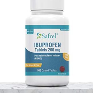 Safrel Ibuprofen Tablets 200 mg (NSAID), 500 Count, Pain Reliever/Fever Reducer | Toothache, Headache, Muscle Aches, Menstrual Cramps, Back & Arthritis Pain Relief | Value Pack