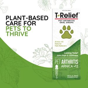 MediNatura T-Relief Pet Arthritis Pain Relief Arnica +12 Powerful Natural Medicines Help Reduce Hip & Joint Pain, Soreness & Stiffness - Fast-Acting Soother for Dog & Cat - 1.69 oz