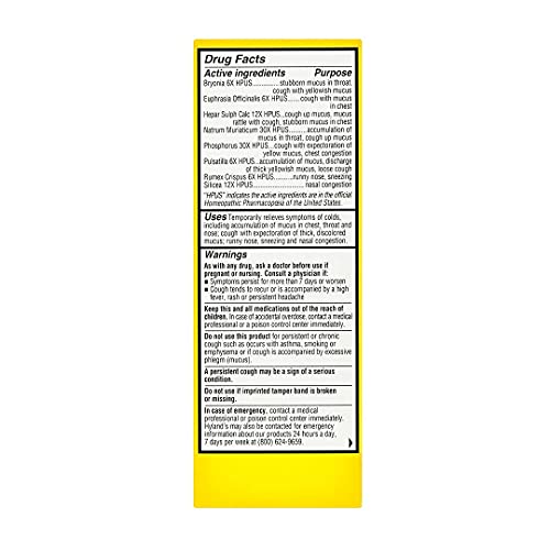 Cold Medicine for Kids Ages 2+ by Hyland's, Cold 'n Mucus Relief Liquid, Natural Relief of Mucus & Congestion, Runny Nose, Cough, 4 Ounces