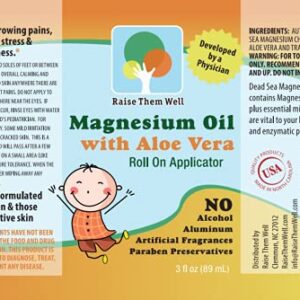 Kid Safe Magnesium Oil Roller - Magnesium for Kids, Helps Kids Sleep and Feel Calm, Easy to Use Roll On Applicator, Great for Calming, Headaches, and Sleep + Free Magnesium Chart PDF (Pack of 1)