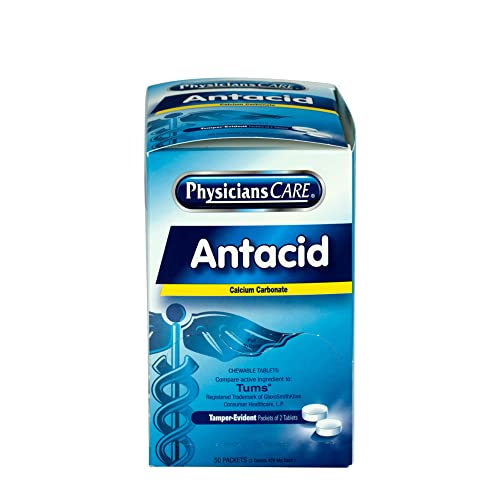 PhysiciansCare Antacid Heartburn Medication (Compare to Tums), 50 Doses of Two Tablets, 420 mg