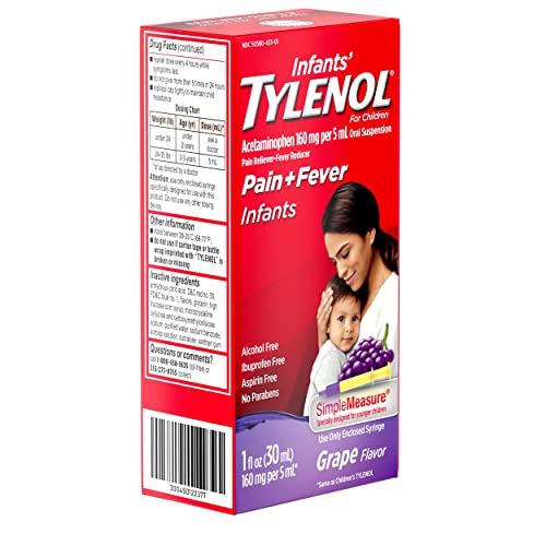 Tylenol Infants Acetaminophen Liquid Medicine, Grape, 1 fl. oz