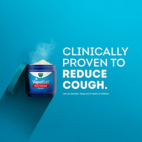 Vicks VapoRub Cough Suppressant Chest and Throat Topical Analgesic Ointment, 1.76 Ounce