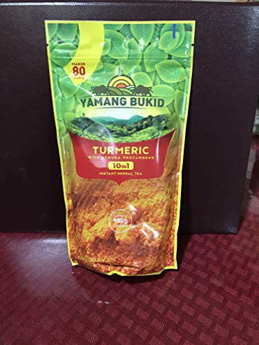 Turmeric Tea 10-in-1 Instant Powder drink w/ Gynura Procumbens Curcuminoids Curcumin Healthy natural herbs and spices Ginger, Lemongrass, Moringa, Naturall (1 Pack)