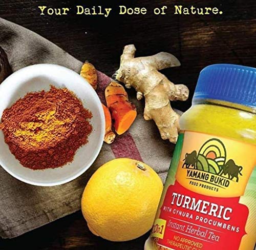 Turmeric Tea 10-in-1 Instant Powder drink w/ Gynura Procumbens Curcuminoids Curcumin Healthy natural herbs and spices Ginger, Lemongrass, Moringa, Naturall (1 Pack)