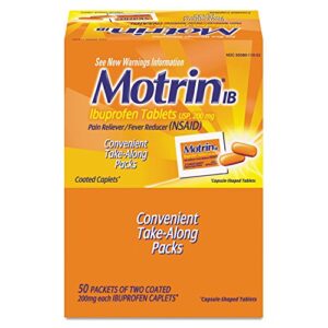 motrin ib 48152 ibuprofen tablets, two-pack, 50 packs/box