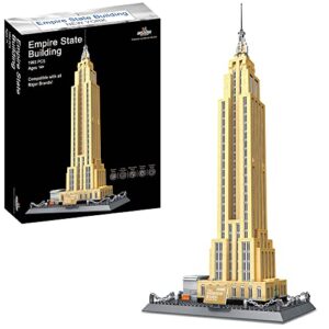 apostrophe games empire state building block set (1,993 pieces) new york’s empire state building famous landmark series – architecture model for kids and adults