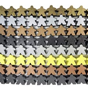 Apostrophe Games Multi-Color Wooden Board Game Accessories - Board Game Tokens, Player Pieces, Creative Projects (80 Metallic Meeples)