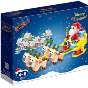 Apostrophe Games Santa's Sleigh Building Block Set - 258 Pieces - Santa Claus Christmas Sleigh with Reindeer - Perfect Stocking Stuffer