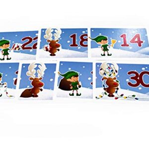 Apostrophe Games White Elephant Card Set, 50 Christmas Themed Cards and Carrying Pouch, White Elephant Exchange Card Set