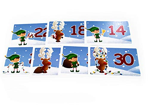 Apostrophe Games White Elephant Card Set, 50 Christmas Themed Cards and Carrying Pouch, White Elephant Exchange Card Set