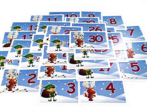 Apostrophe Games White Elephant Card Set, 50 Christmas Themed Cards and Carrying Pouch, White Elephant Exchange Card Set