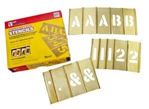 stencil set-letter/number 6″ brass 92pcs.