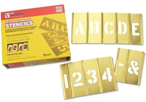 c.h. hanson 10071 brass interlocking stencil letter & number set, 45 pieces, 2 inch (two pack)