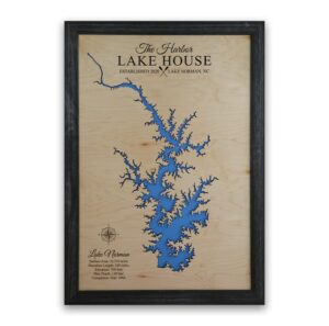 personalized house decor wood lake map of any lake – customized handmade gifts for lake house wall decor