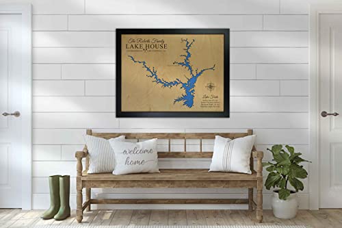 Personalized House Decor Wood Lake Map of Any Lake - Customized Handmade Gifts for Lake House Wall Decor